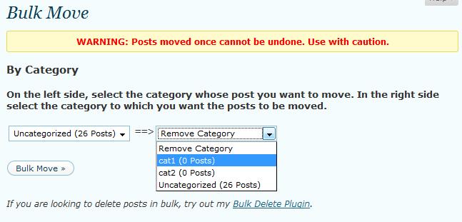 Bulk Move Posts in WordPress - Night Dreaming (by Sudar)